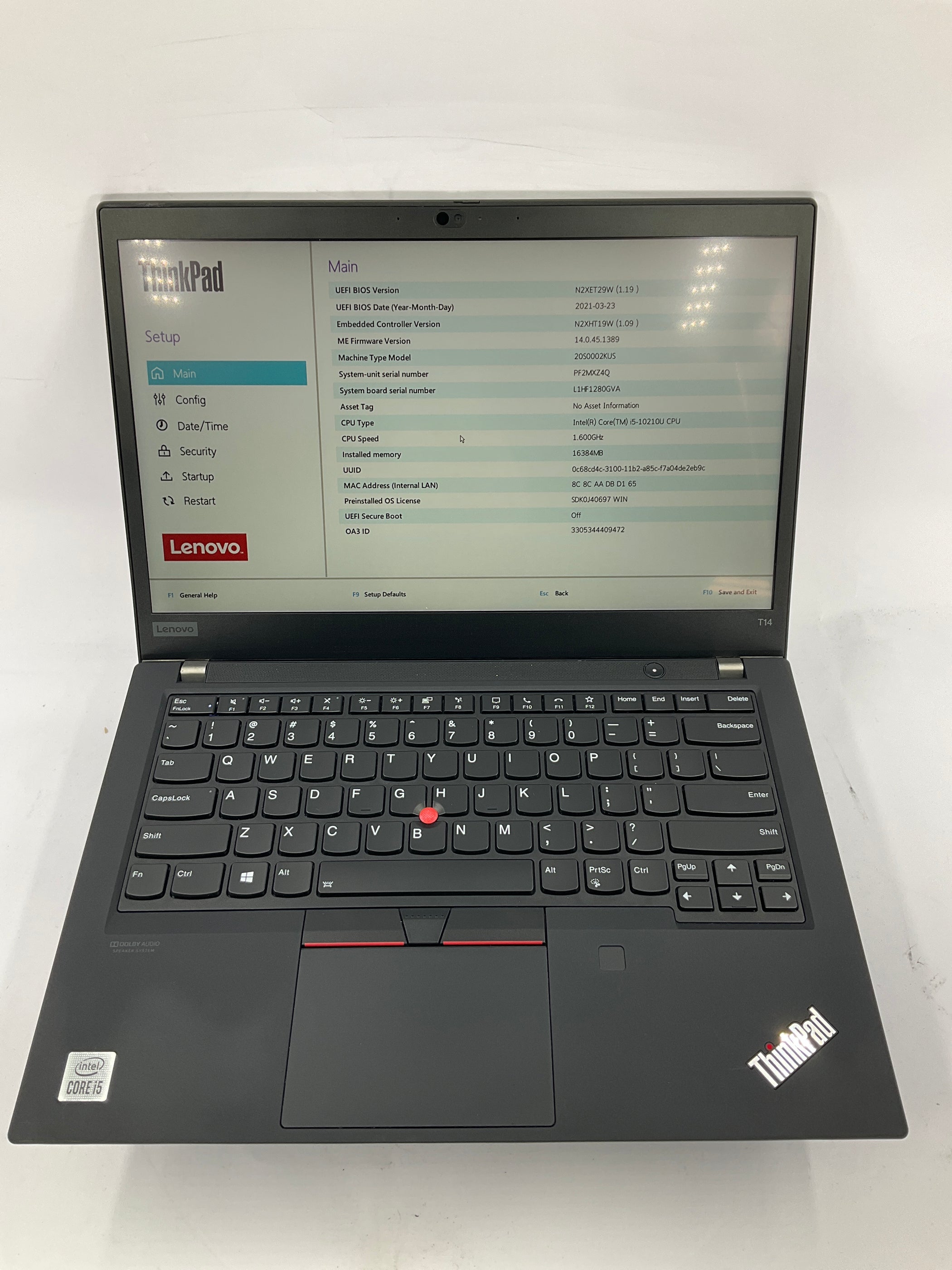 Lenovo ThinkPad T14 Gen 1 Core i5-10210U 512GB 16GB — 3R Technology